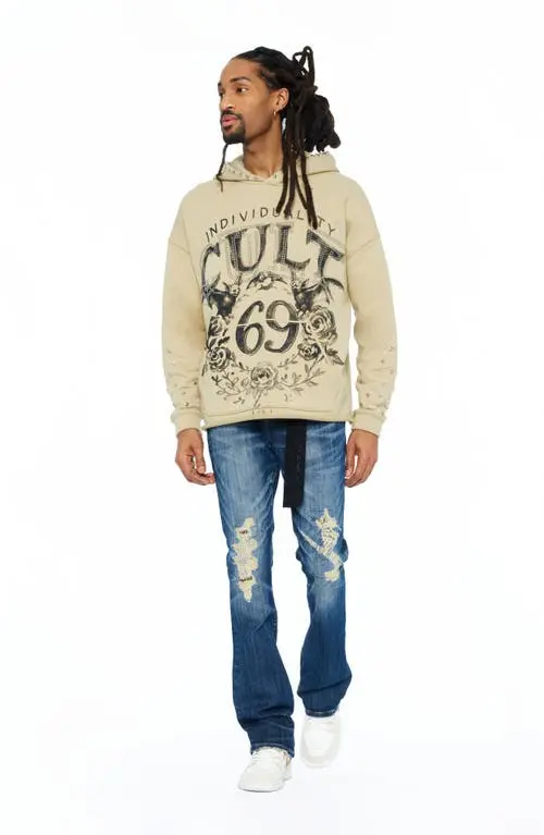 CULT OF INDIVIDUALITY Lenny Distressed Bootcut Jeans