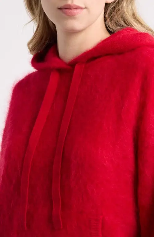 Rag & Bone Jada Brushed Cashmere Hoodie - Red
