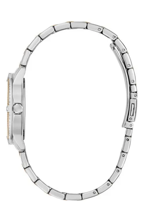 Guess Round Crystal Accent Bracelet Watch - Two-tone