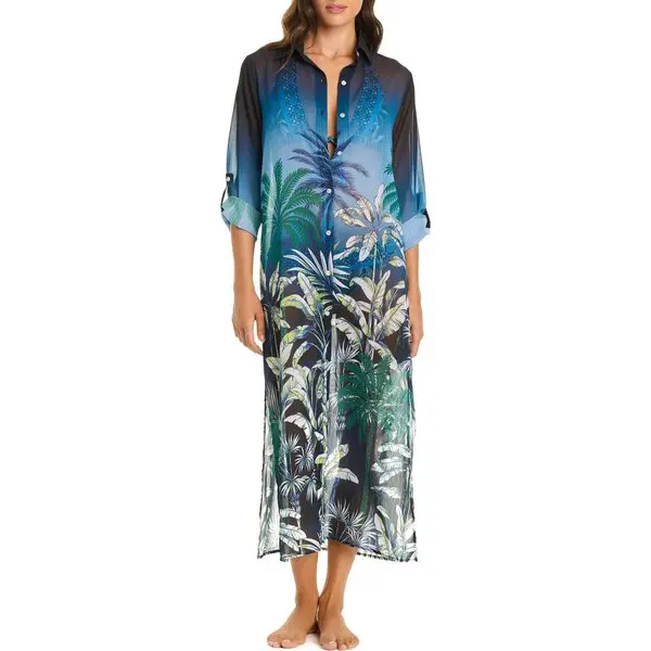 BLEU BY ROD BEATTIE Chiffon Shirt Cover-up