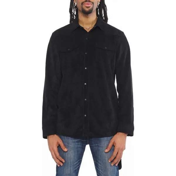 CULT OF INDIVIDUALITY Faux Suede Button Front Shirt