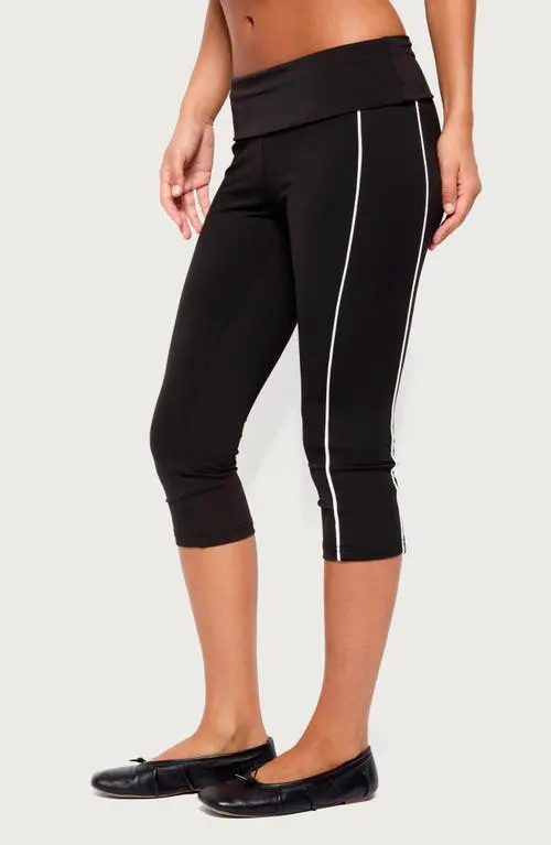 EDIKTED Ulay Stripey Foldover Capri Leggings
