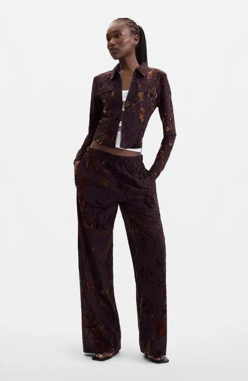 Desigual Devoré Velvet Floral Zip Top