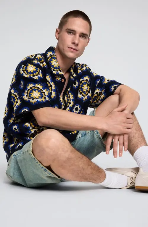 Desigual Open Knit Short Sleeve Shirt