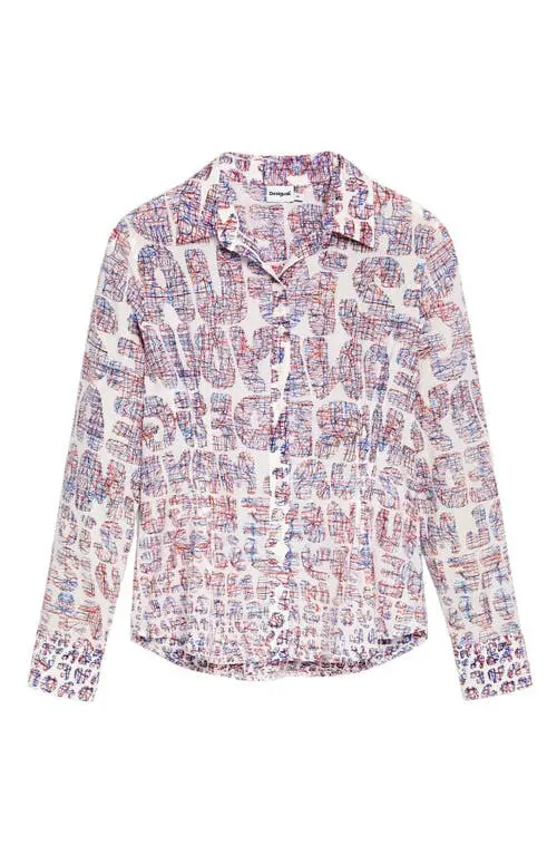 Desigual Print Cotton Long Sleeve Shirt