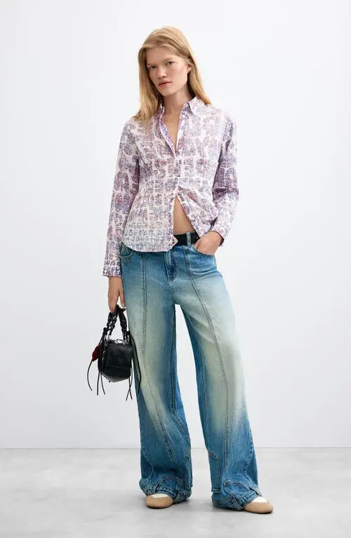 Desigual Print Cotton Long Sleeve Shirt