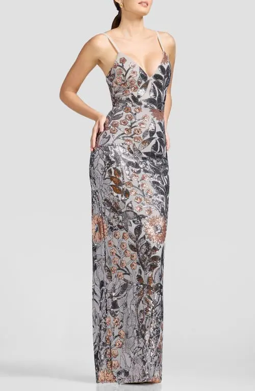 Dress The Population Cammie Sequin Floral Gown
