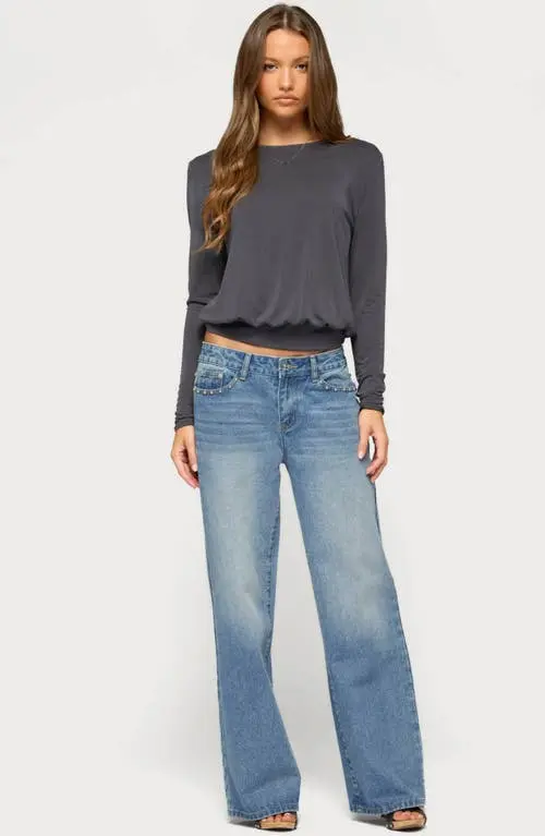 EDIKTED Kinslee Backless Long Sleeve T-shirt