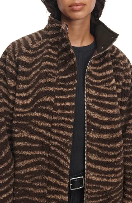 Rag & Bone Sun Zebra Print High Pile Fleece Jacket