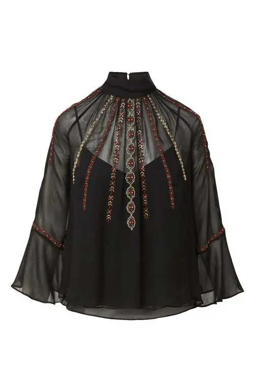 Veronica Beard Tairis Embroidered Top