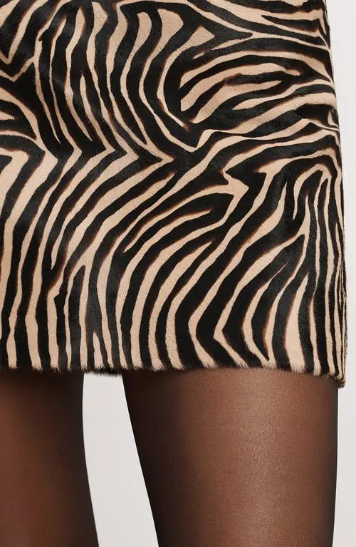 Veronica Beard Ohemia Zebra Print Genuine Calf Hair Skirt