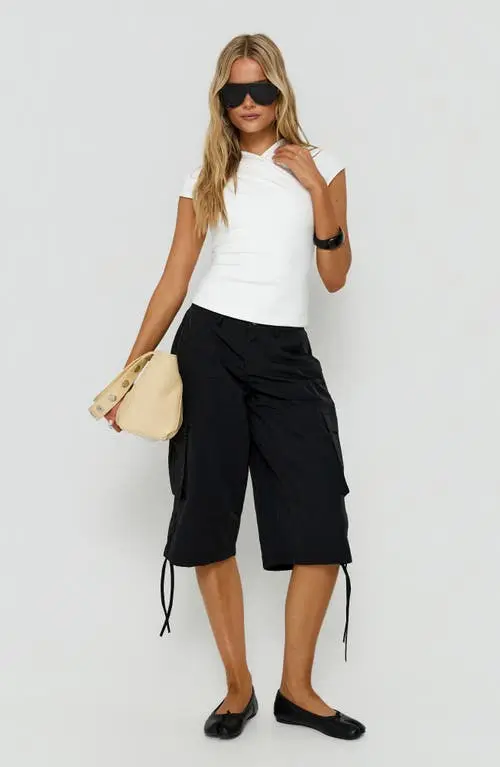 Princess Polly Hudsen Longline Nylon Cargo Shorts
