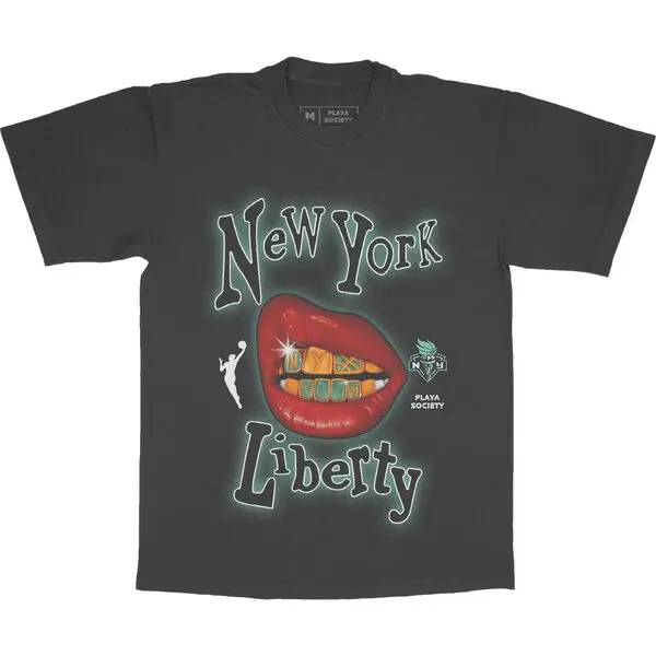 PLAYA SOCIETY New York Liberty Sketch T-shirt - Black