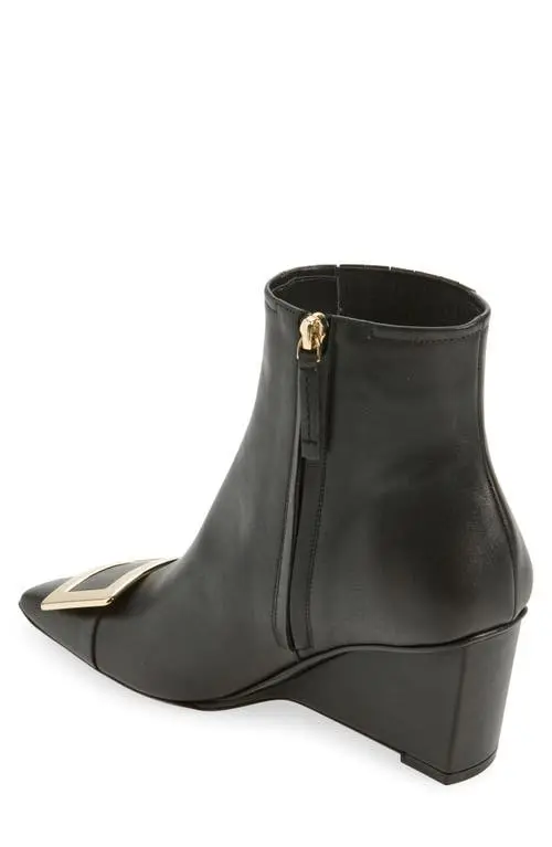 ROGER VIVIER Belle Vivier Leather Wedge Bootie