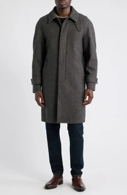 Eton Herringbone Wool Coat