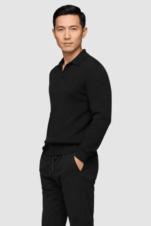 GARNET Regular-fit V-neck Polo Sweater