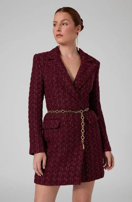 MARCIANO Geneve Long Sleeve Bouclé Blazer Dress