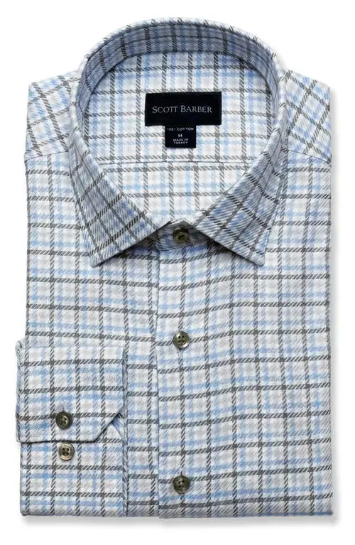 Scott Barber Multipane Plaid Cotton Twill Button-up Shirt