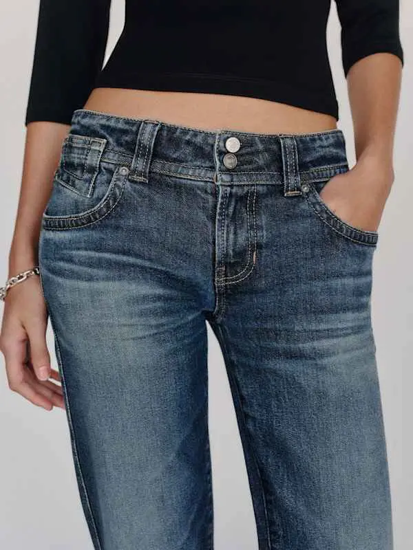REFORMATION Brent Stretch Low Rise Bootcut Jeans Denim