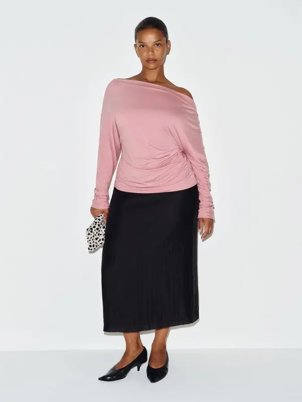 REFORMATION Helen Low Waist Midi Skirt Es Pitch - Black