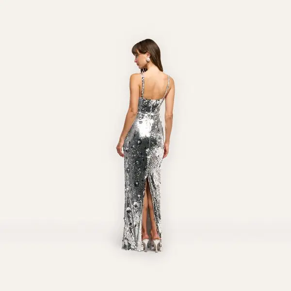 L'AGENCE Karma Sequin Maxi Dress