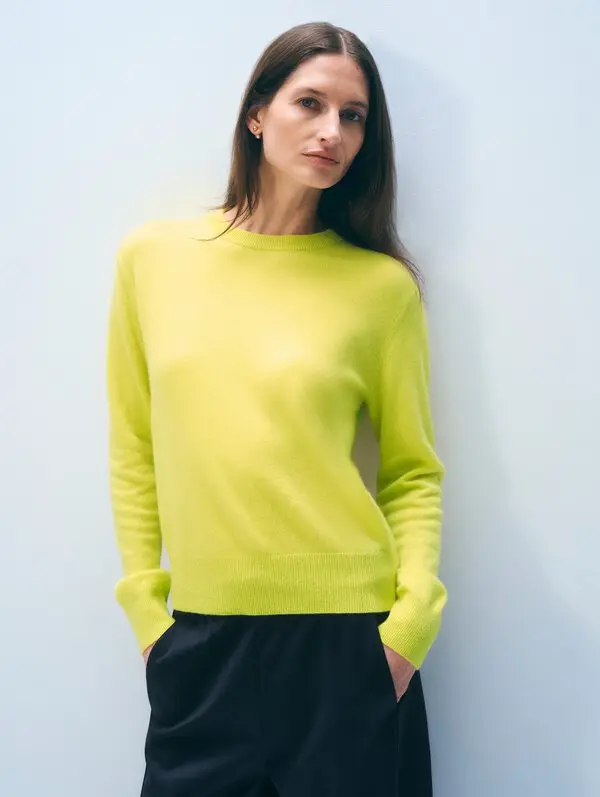 WHITE & WARREN Cashmere Crew Sweater In Size