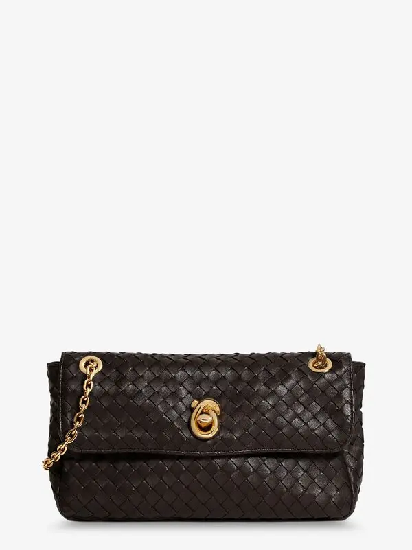 Bottega Veneta Madison Leather Crossbody Bag With Intrecciato Motif - Multicolor