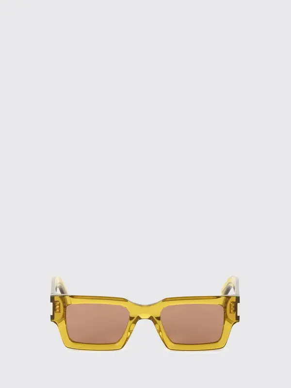 Saint Laurent Rectangular Acetate Sunglasses With Lettering Logo