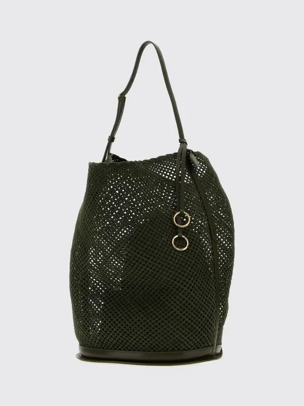 Alaïa Alai�a Hip Perforated Suede Leather Bucket Bag