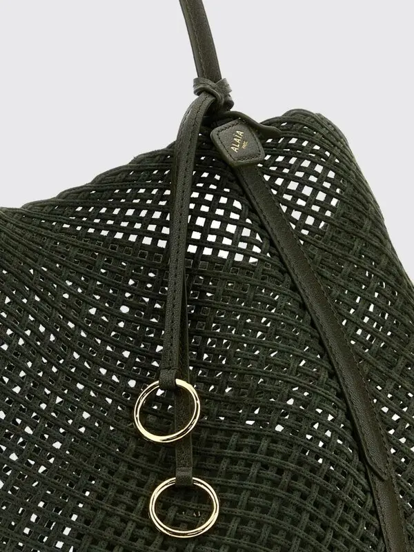 Alaïa Alai�a Hip Perforated Suede Leather Bucket Bag
