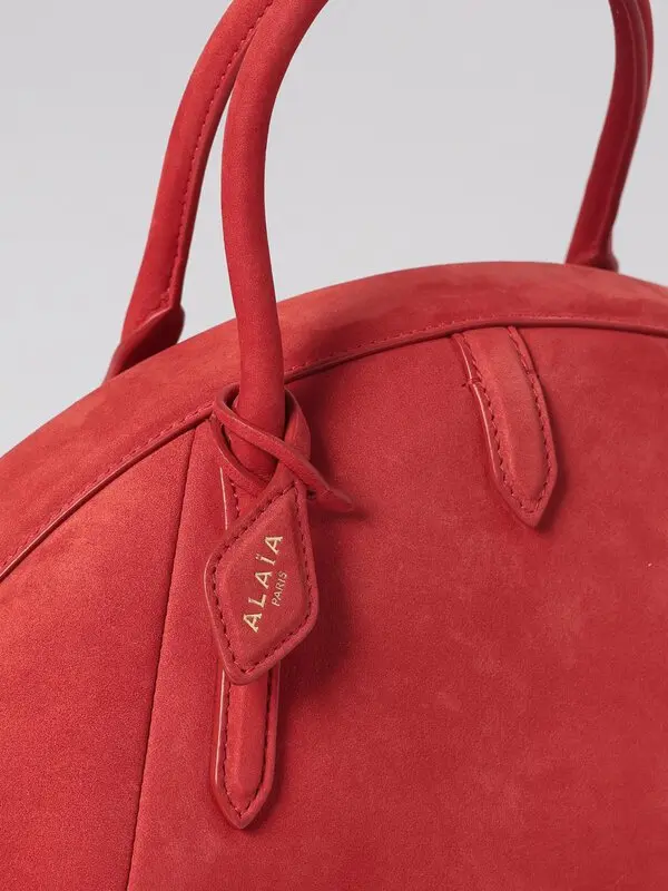 Alaïa Alai�a Purse Calfskin Leather Handbag With Double Handle And Snap Closure - Red
