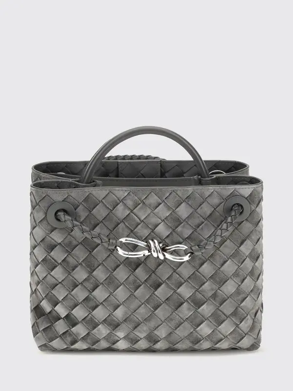 Bottega Veneta Andiamo Small Intrecciato Calf Leather Handbag - Gray