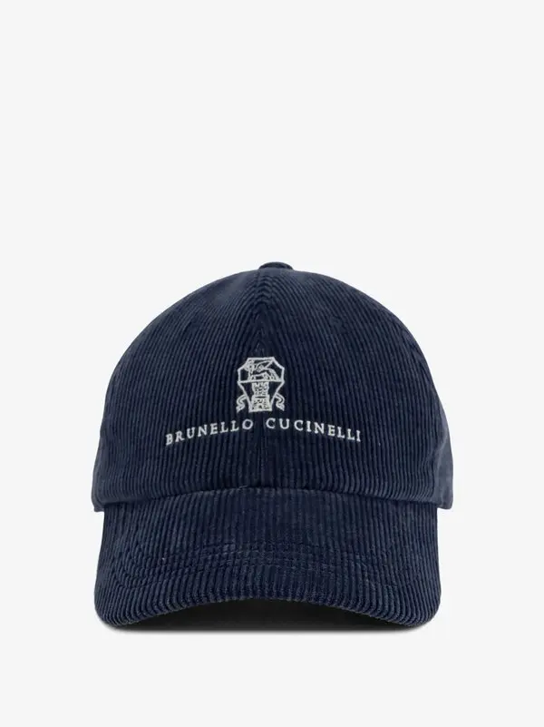 Brunello Cucinelli Corduroy Hat With Embroidered Logo