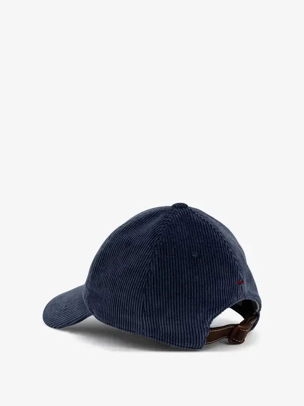 Brunello Cucinelli Corduroy Hat With Embroidered Logo