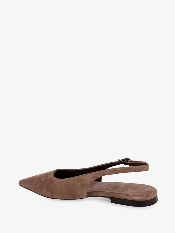 Brunello Cucinelli Suede Ballerinas With Side Monili Detail - Multicolor