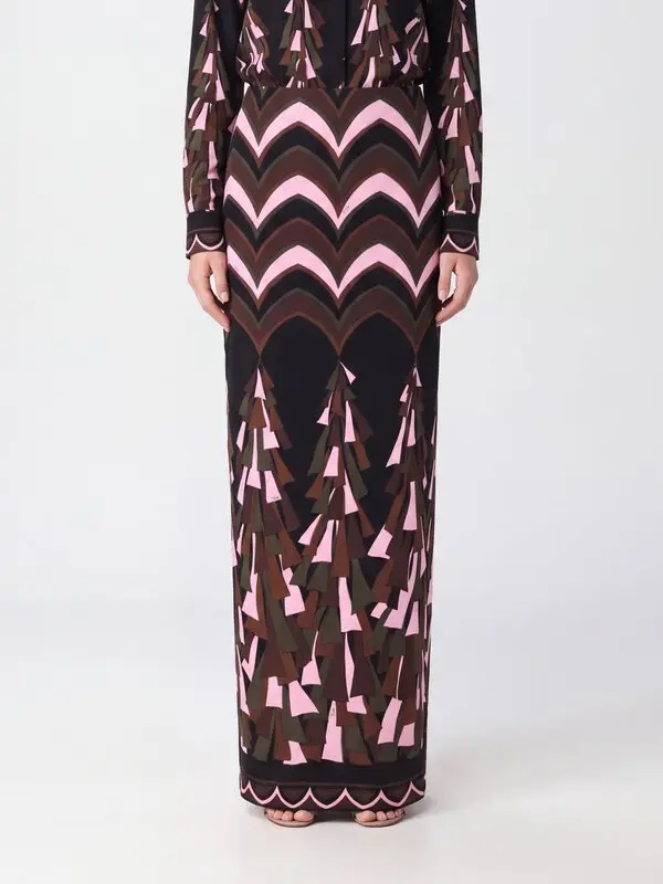 Emilio Pucci High-waisted Ethnic Print Cri�pe Long Pencil Skirt
