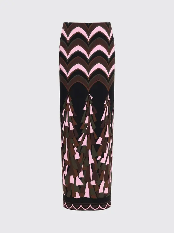 Emilio Pucci High-waisted Ethnic Print Cri�pe Long Pencil Skirt
