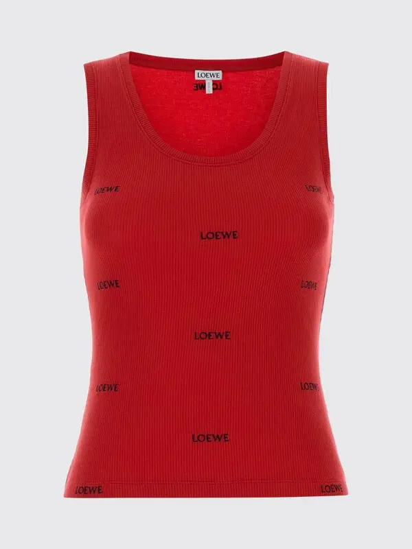 Loewe Off-shoulder Slim Fit Stretch-cotton Top With Embroidered Logo