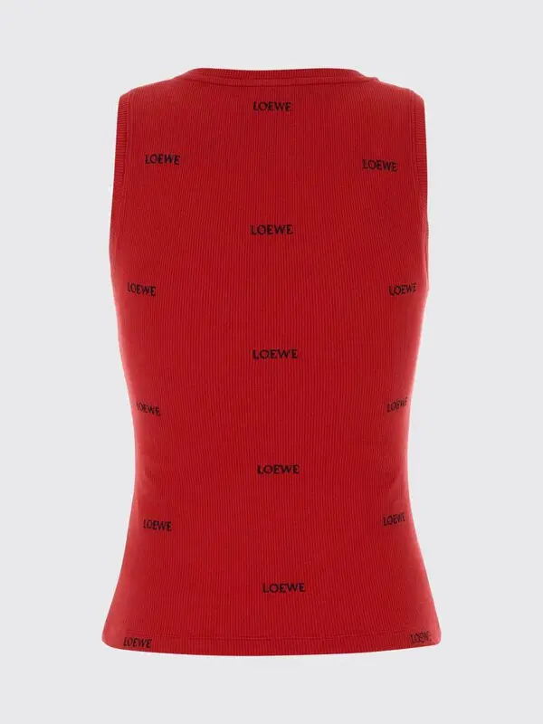 Loewe Off-shoulder Slim Fit Stretch-cotton Top With Embroidered Logo
