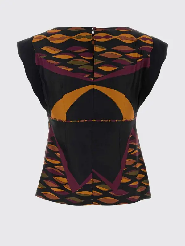 Emilio Pucci Sleeveless Cri�pe Top With An Abstract Print And Crew Neck