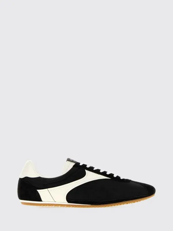 Bottega Veneta Shot Low Top Trainers In Bicolour Leather And Technical Fabric With Rubber Sole - Black