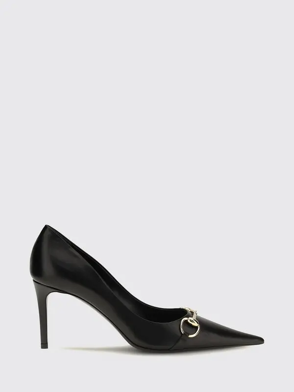 Gucci Horsebit Detail Leather Stiletto Heel Pumps - Ebony