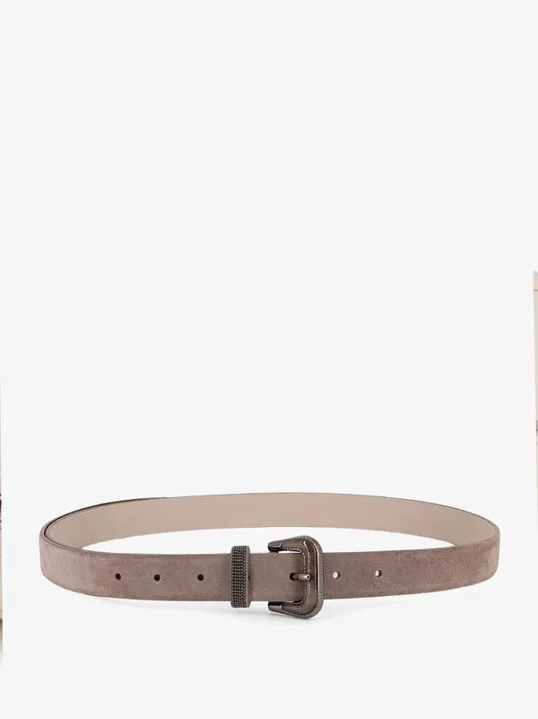 Brunello Cucinelli Suede Belt With Monili Loop