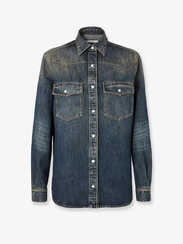 Fendi Washed-out Denim Shirt - Multicolor