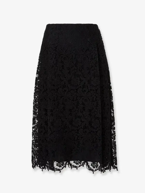 Fendi Black Macrame Lace Skirt