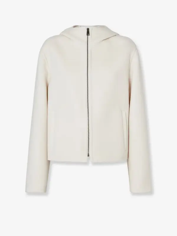 Fendi Ff Zucca Wool Jacket - Cream