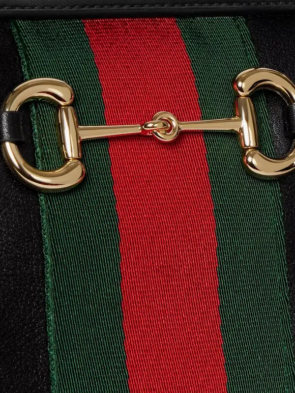 Gucci Leather Shoulder Bag With Metal Clasp