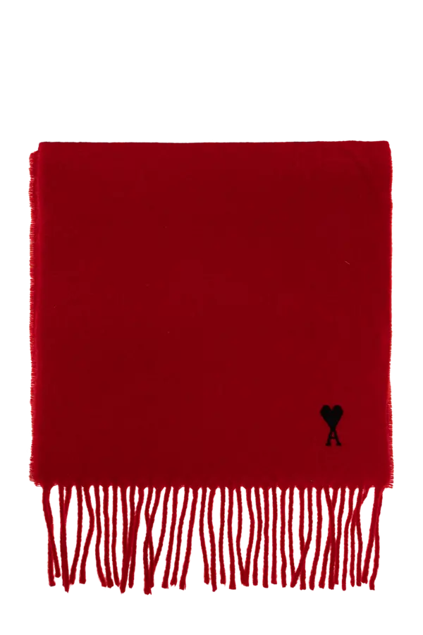 AMI Paris Wool Scarf - Red