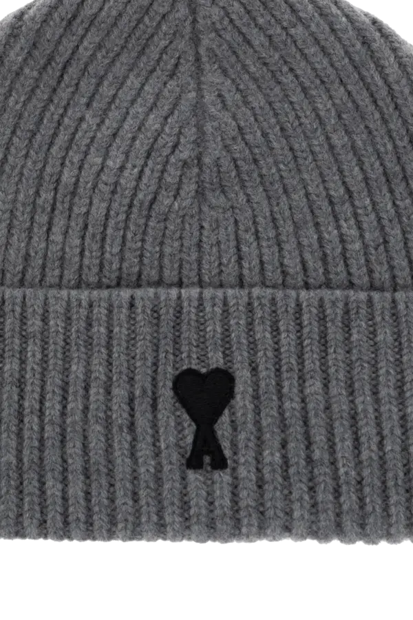 AMI Paris Wool Beanie With Logo
