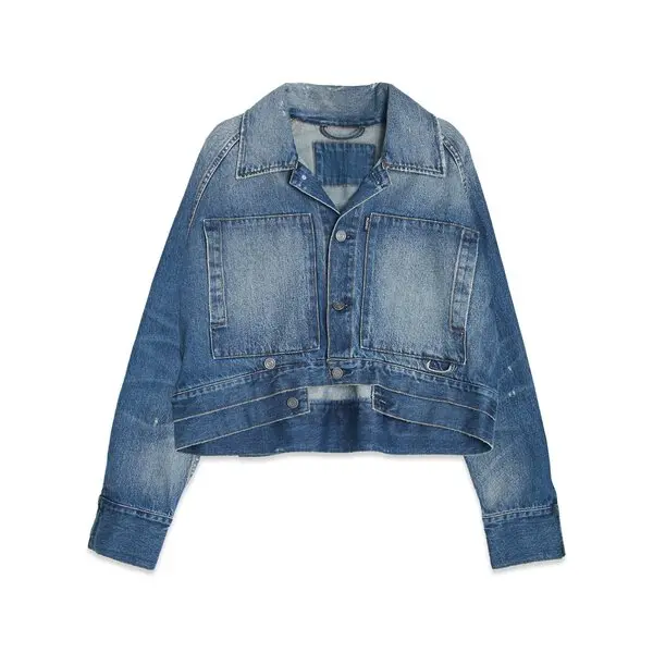 NOEND Mila Oversized Cropped Jacket - Blue